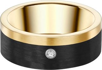 Trilani Ring - Edelstahl Ring Zirkonia - Gr. 48 - in Gold - f&uuml;r Damen