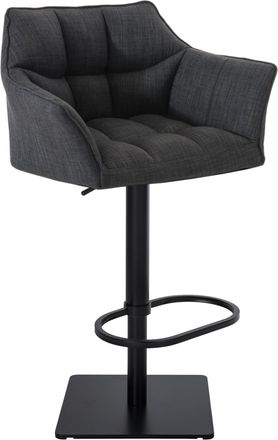 Clp Barhocker Damaso Stoffbezug I Gepolsterter Barstuhl höhenverstellbar und drehbar I Tresenstuhl mit Rückenlehne, Farbe:dunkelgrau, Gestell Farbe:schwar
