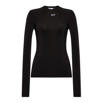 Off-white Femme, Tops, Noir, Taille: 38 FR Haut &agrave; manches longues