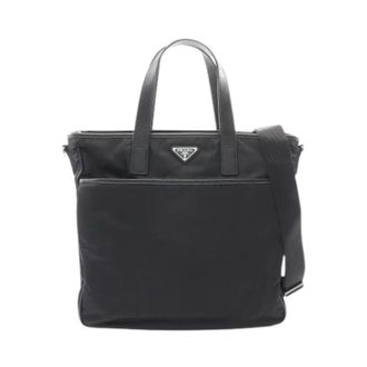 Prada unisex, Pre-owned, Noir, Taille: ONE Size Pre-owned Nylon Tote