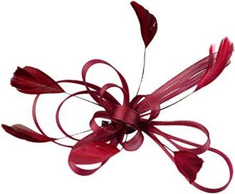 Generic Bibi pour femme - Accessoire de coiffure - Pour femme - Accessoire de coiffure - Pour léglise, Halloween, cocktail, club, Bordeaux, Taille unique