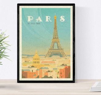 Nacnic 2. Paris Folie Vintage-Stil. Poster Stadtfarben. 2 Gr&ouml;&szlig;e A4 Paris Announcement