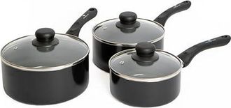 MasterClass MasterClass 3pc Can-to-Pan Non-Stick Alumninium Saucepan Set, mit 16cm, 18cm und 20cm Saucepans mit Deckel