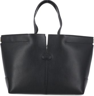 Tod's Schwarze Leder-Einkaufstasche mit Clutch - - Bags - Damen - Schwarzk - ONE SIZE