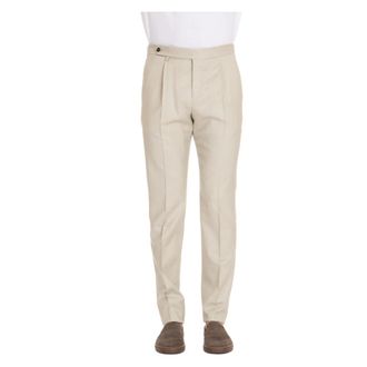 Pantaloni Torino Wolle-Seide-Leinen Hose Gentleman-Passform - - Trousers - Herren - Grau - XL