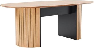 Oviala Oviala - Table &agrave; manger avec plateau en mdf plaqu&eacute; ch&ecirc;ne 10 personnes