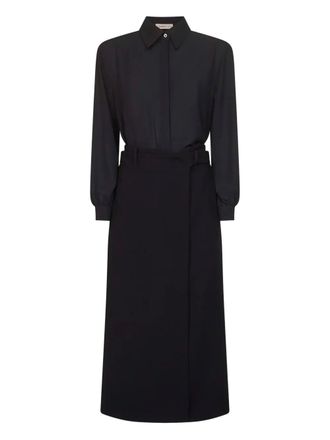Blanca Vita robe à col chemise - Noir