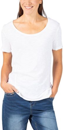 Timezone Damen Basic T-Shirt - Regular Fit XS S M L XL XXL Weiss Lila Orange, Gr&ouml;&szlig;e:L, Farbe:6020-0100 Pure White