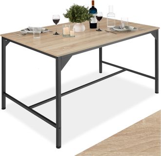 TecTake Industrial Esstisch Holz und Metall, Dining Table 120 x 75 x 75 cm, K&uuml;chentisch, Bartisch, Bistrotisch, Tisch Wohnzimmer, K&uuml;chenm&ouml;bel, Esszimmerm&ouml;bel 