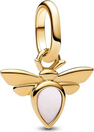 Pandora Pandora ME Weiße Biene Mini-Charm-Anhänger aus 14 Karat Vergoldetem Sterling Silber, Kompatibel Me und Moments Anhänger, 763826C01