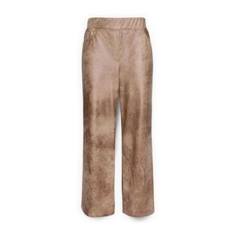 Elena Miro Cropped Palazzo-Hose in Used-Optik - - Trousers - Damen - Beige - 2XL