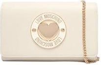 Love Moschino Sac pochette bandoulière logo émaillé Ivoire