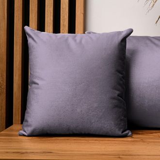 MG Design 2er Set Kissenbez&uuml;ge 50 x 50 cm in Violett - mit Rei&szlig;verschluss, samtig-weich, fein & dicht, pflegeleicht