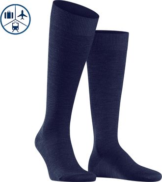 Falke Herren Socken blau Schur-Wolle unifarben