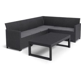Allibert Allibert von Keter Modernes Gartenm&ouml;bel-Set in Graphitgrau