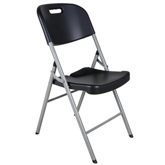 Generic Klapphocker Faltbar Regiestuhl Verst&auml;rkter Metallrahmen Sitz Aus Blasgeformtem Kunststoff Hocker Klappbar f&uuml;r K&uuml;che, Esszimmer, Innen- und Au&szlig;en(Black