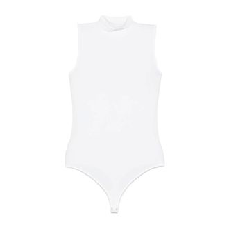 Wolford Femme, Tops, Blanc, Taille: 42 FR Body Blanc Col Roul&eacute; Topwear