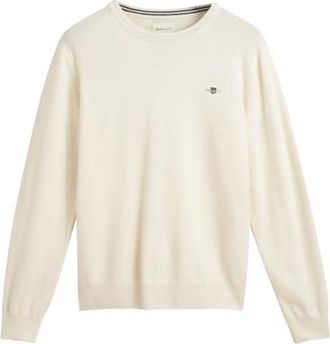 GANT Laine dagneau Superfine à col en C Sweater, crème, L Hommes