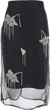 Róhe Femme, Jupes, Noir, Taille: 40 FR Jupe Tulipe Ornée en Noir