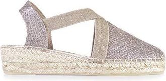 Toni Pons Espadrille Vegan pour Femme en Tissu - VELINO Platine, 37 EU