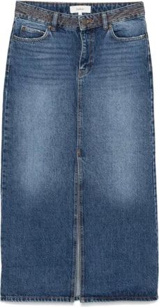 BA&SH Femme, Jupes, Bleu, Taille: 38 FR Jupe Midi en Denim