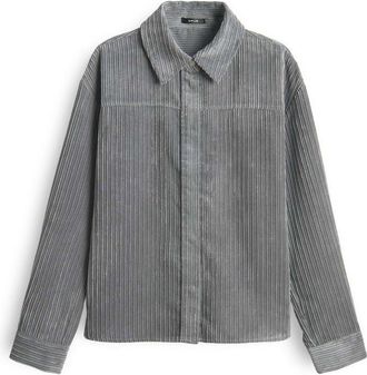 OPUS Langarmbluse Overshirt aus weichem Cord Regular Fit