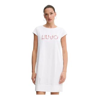 Liu Jo Robe Courte Logo - Femme - Robes - Blanc - Taille: 38 FR