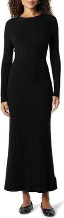 The Drop Ashlyn Ribbed Sweater Maxi Dress Robe Longue, Noir, L