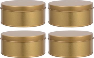 Amosfun Goldene Blechdosen 4 St&uuml;Ck Runde Metall Aufbewahrungsdosen Mit Deckel Gro&szlig;E Keksdosen F&uuml;R S&uuml;&szlig;Igkeiten Und Vorratskammer Aufbewahrung