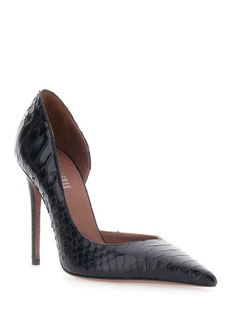 PARIS TEXAS Womens Stiletto Heels Vera Black Leather Calf