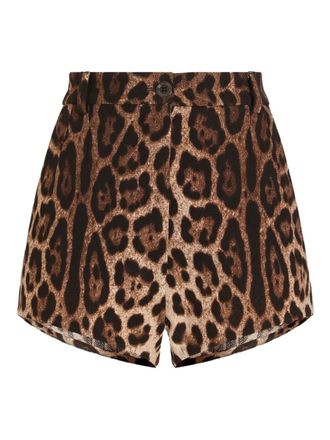 Dolce & Gabbana short &agrave; imprim&eacute; l&eacute;opard - Marron