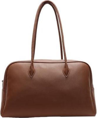 Generic Grand sac &agrave; main carr&eacute; en PU pour femme, bandouli&egrave;re et poign&eacute;e sup&eacute;rieure, couleur unie, id&eacute;al travail et voyage