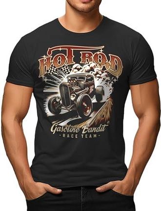 Gasoline Bandit T-Shirt Homme Classique Oldtimer Hot Rod &eacute;quipe de Course Vintage - Coupe Sportive - Fan de Voitures US et de Course r&eacute;tro - 4XL