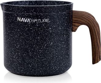 Nava Milchtopf 1 L | Stielkasserolle mit Granitbeschichtung Nature zum Aufkochen von Milch | Schmelzen von Schokolade