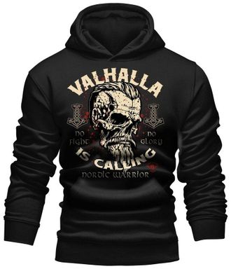 Lobo Negro Kapuzensweatshirt Hoodie f&uuml;r Wikinger Nordmann Keltic Fans: Nordic Warrior