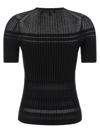Theory Ribbed Viscose-Cotton Blend T-shirt - Black