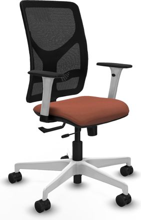 Piqueras y Crespo Schreibtischstuhl mit Armlehnen und hoher R&uuml;ckenlehne, Kaffeefarben, h&ouml;henverstellbare Lendenwirbelst&uuml;tze, ausgestattet mit Syncro/Traslack und Schnei
