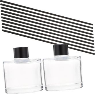 DOITOOL Klares Aromatherapie diffusor Transparenten Glasflaschen und Schwarzen Duftstäbchen Kreative Nachfüllflaschen für Ätherische Öle Geeignet für Zuhause 