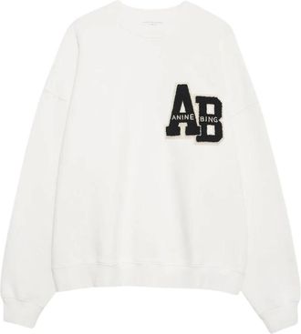Anine Bing Femme, Sweatshirts et sweats &agrave; capuche, Blanc, Taille: 38 FR Miles SweaT-shirt Letterman