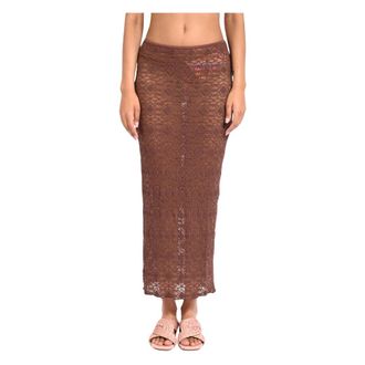 F**k Femme, Jupes, Brun, Taille: 42 FR Lace Maxi Skirt