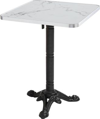 Oviala Tisch 60 cm neigbar Marmorplatte weiß/silber und schwarzer Fuß