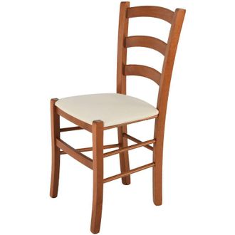 Tommychairs Tommychairs - Chaise venice pour cuisine, bar et salle &agrave; manger, robuste structure en bois de h&ecirc;tre peindr&eacute; en couleur cerisier et assise rembourr&eacute;e