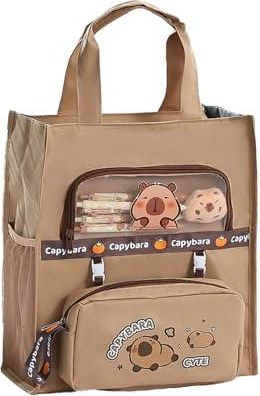 Generico Capybara Sac en tissu - Id&eacute;e cadeau pratique pour les amoureux des animaux - Sac &agrave; bandouli&egrave;re &eacute;cologique robuste r&eacute;utilisable avec plusieurs comparti