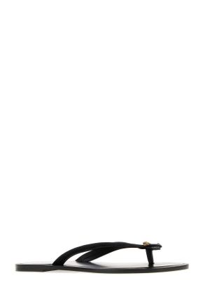 Versace Mens Suede Thong Sandal Black