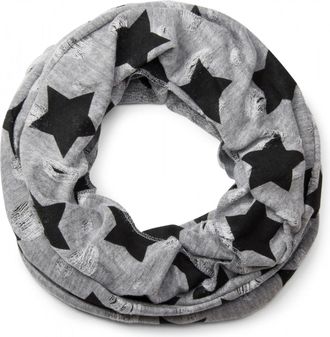 styleBREAKER Schlauchschal Loop Schal mit Sterne und Punkte Muster