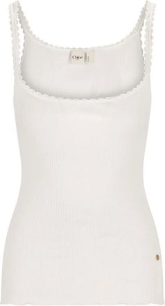 Chloé Tanktop mit Wellensaum - Weiß