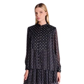 BERENICE Elegante Schwarze Bluse mit Satindetail - - Blouses & Shirts - Damen - Schwarzk - M