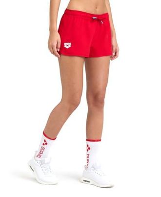 Arena Womens Team Solid 100% Polyester Athletic Shorts with Side Pockets and Drawstring, Rouge, m Femme