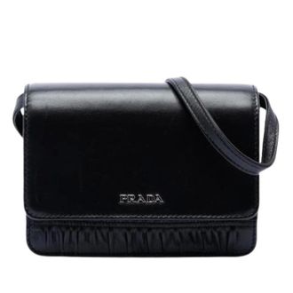 Prada Sac bandouli&egrave;re en nappa pliss&eacute; Pre-owned - Femme - Pre-owned - Noir - Taille: ONE Size