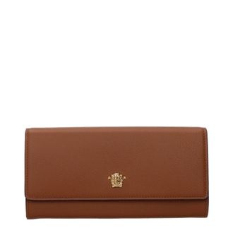 Versace Femmes Portefeuille Cuir Marron